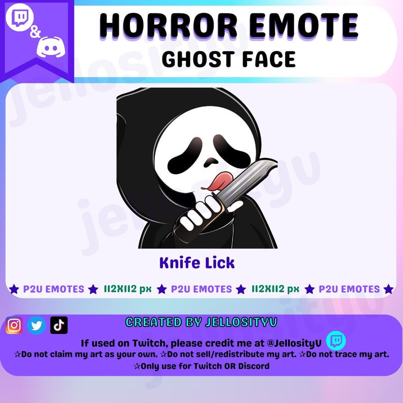 Horror Emote | Scary Ghost Mask Man | TWITCH&DISCORD | P2U Emotes - Etsy