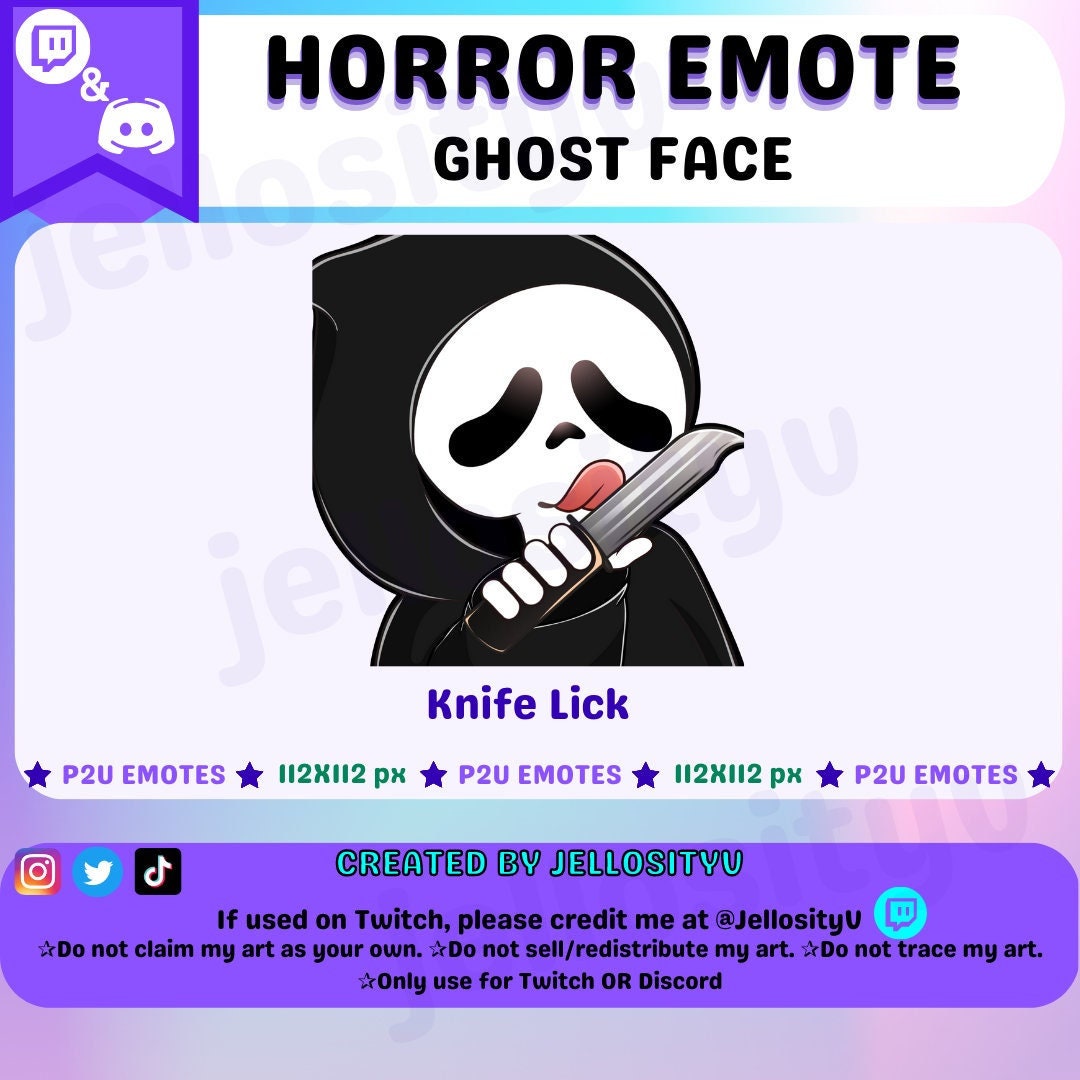 Horror Emote Scary Ghost Mask Man TWITCH&DISCORD P2U Emotes - Etsy