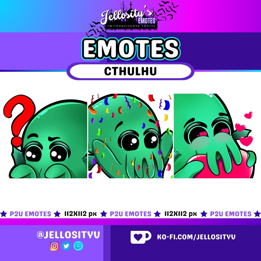 Monsters Emote Cthulhu 3 Pck Pack TWO TWITCH & DISCORD P2U - Etsy