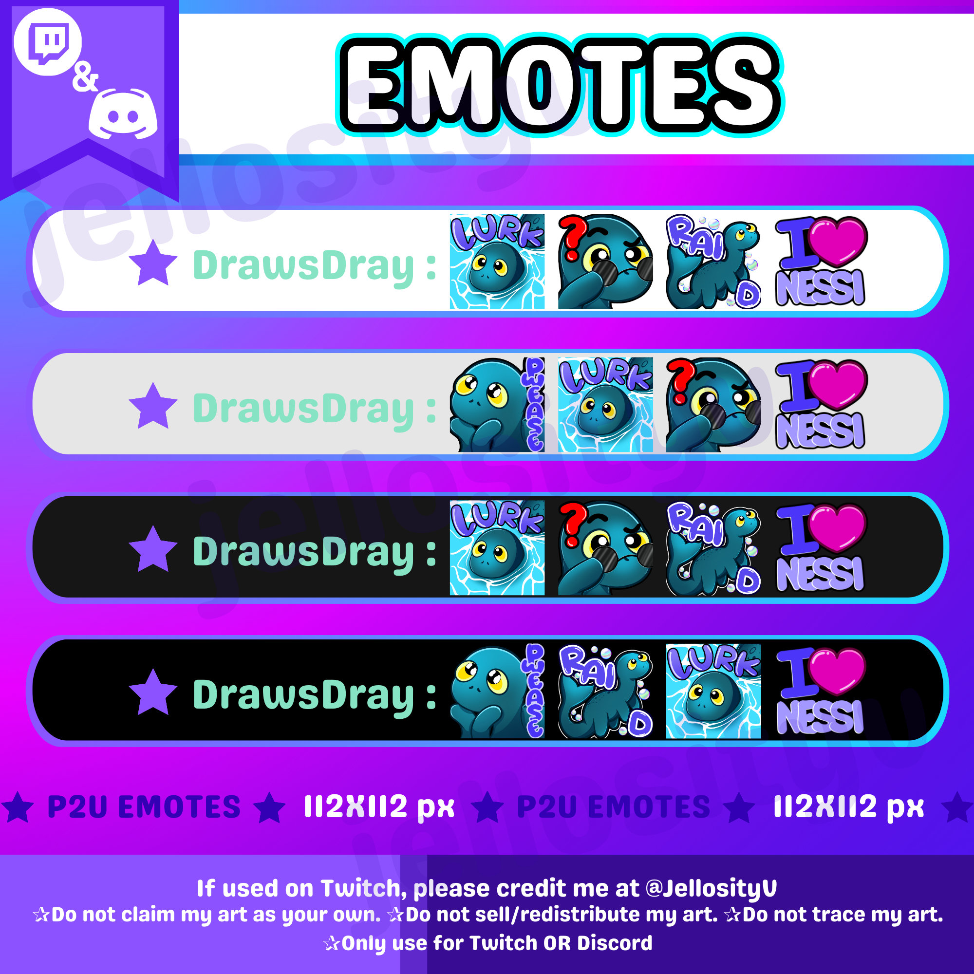 Monsters Emote Nessie / Loch Ness Monster TWITCH & DISCORD P2U - Etsy