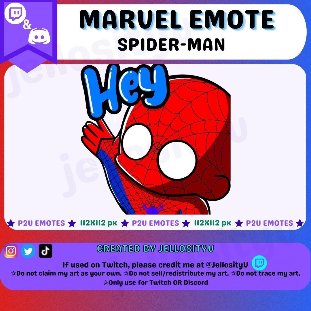 Marvel Emotes Spider-man TWITCH & DISCORD EMOTES P2U Video Game Movies ...