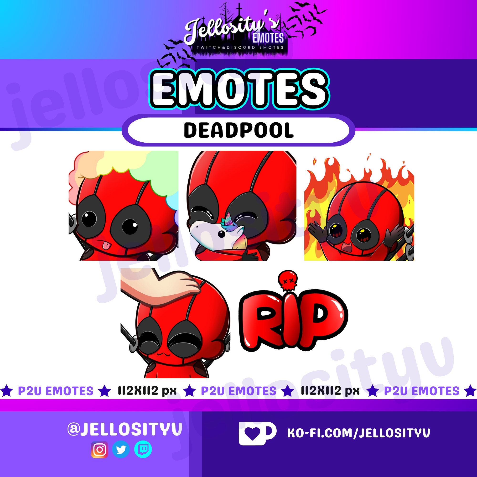 Marvel Emotes Deadpool TWITCH & DISCORD P2U - Etsy