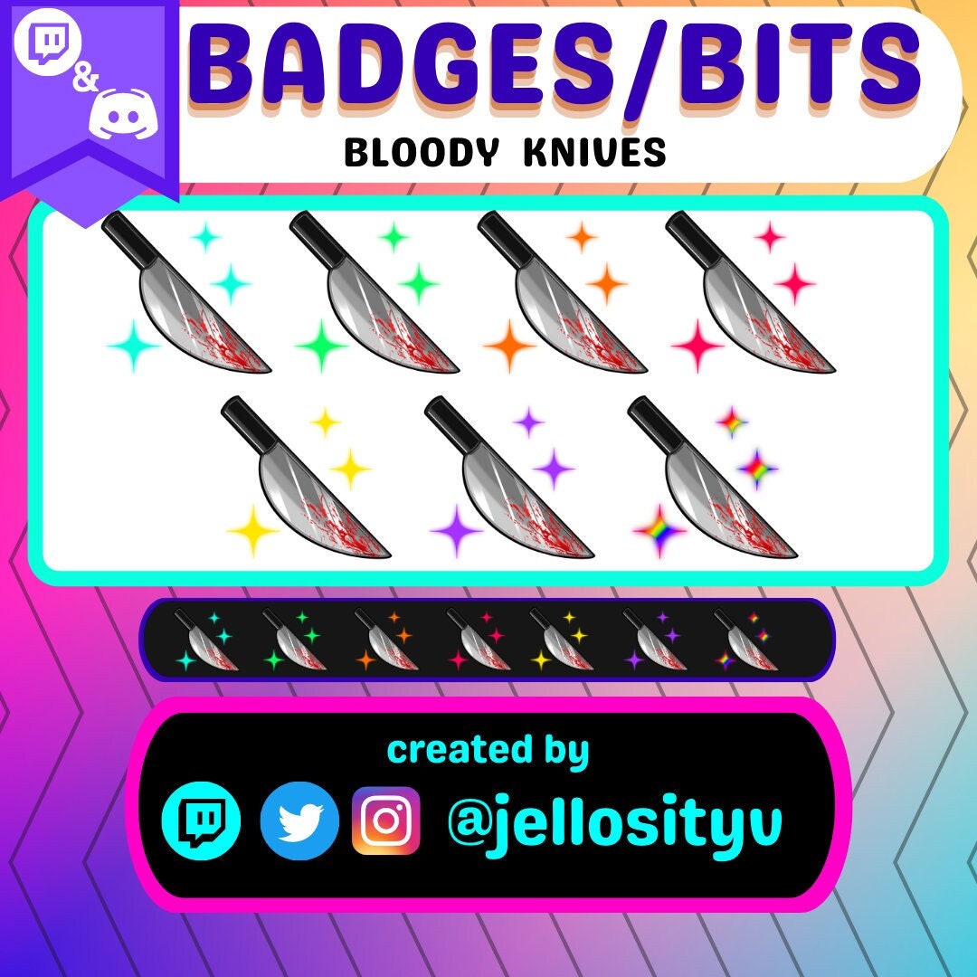 Bloody Knives Twitch Badges/bits TWITCH & DISCORD P2U - Etsy