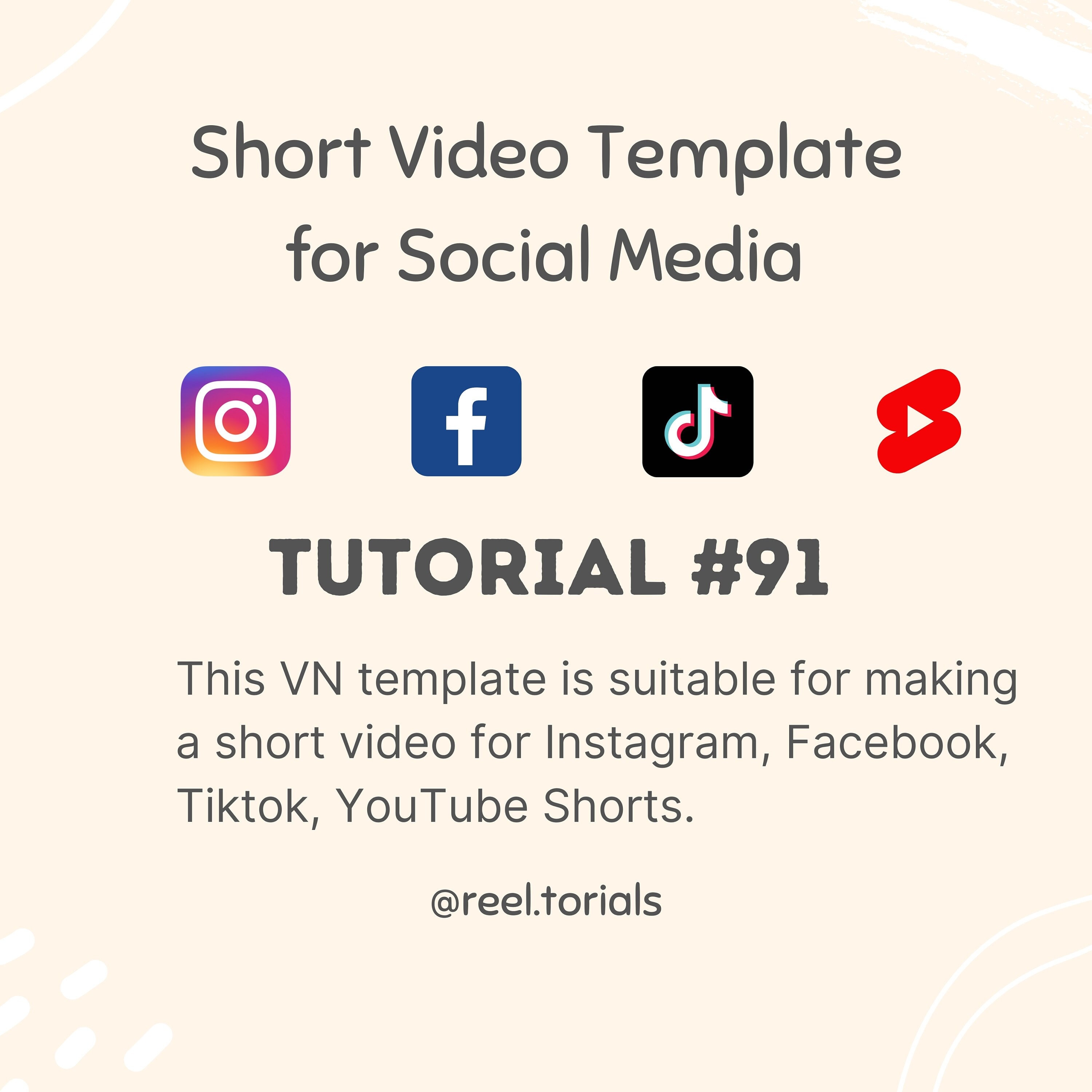 TUTORIAL 91 Short 9:16 Video Template for Social Media Accounts ...