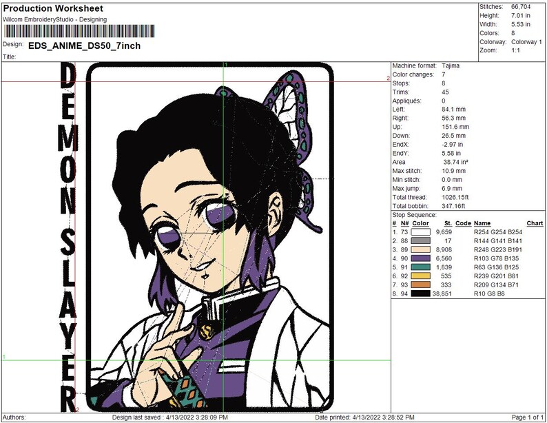 ANIME EMBROIDERY DESIGN - Etsy