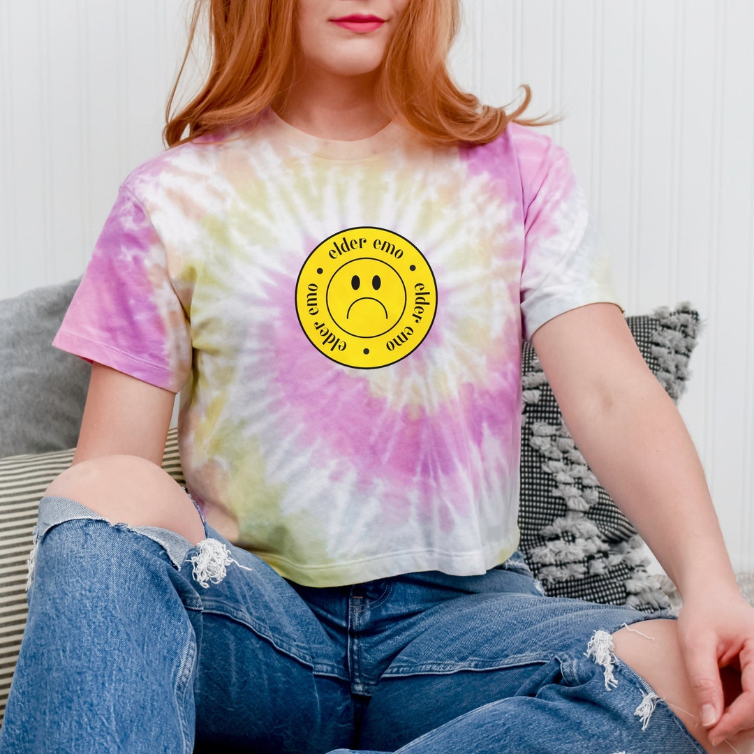 Elder Emo Tie-dye Crop Tee, Emo Shirt, Pop Punk Tee, Emo Concert Tee - Etsy