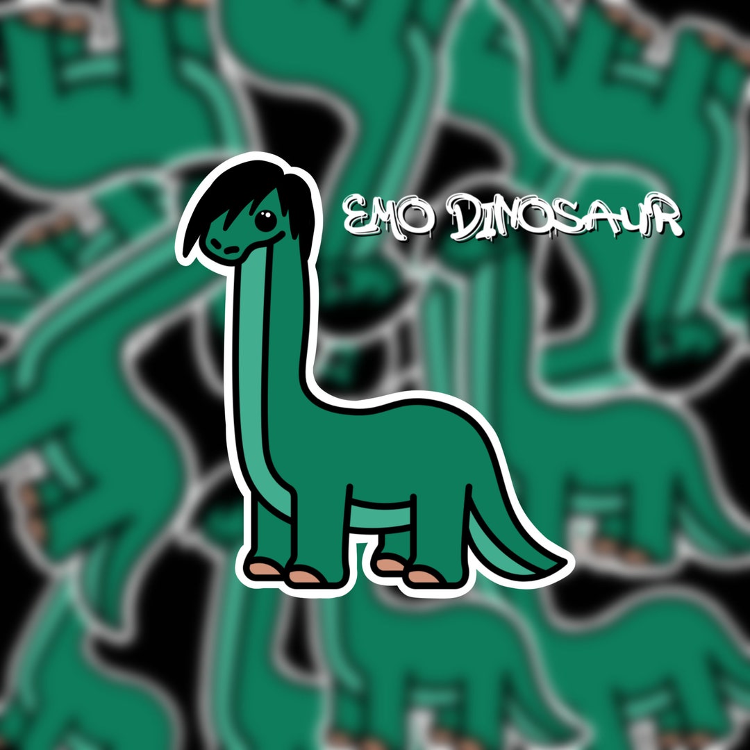 EMO Dinosaur Sticker, Elder Emo Sticker - Etsy