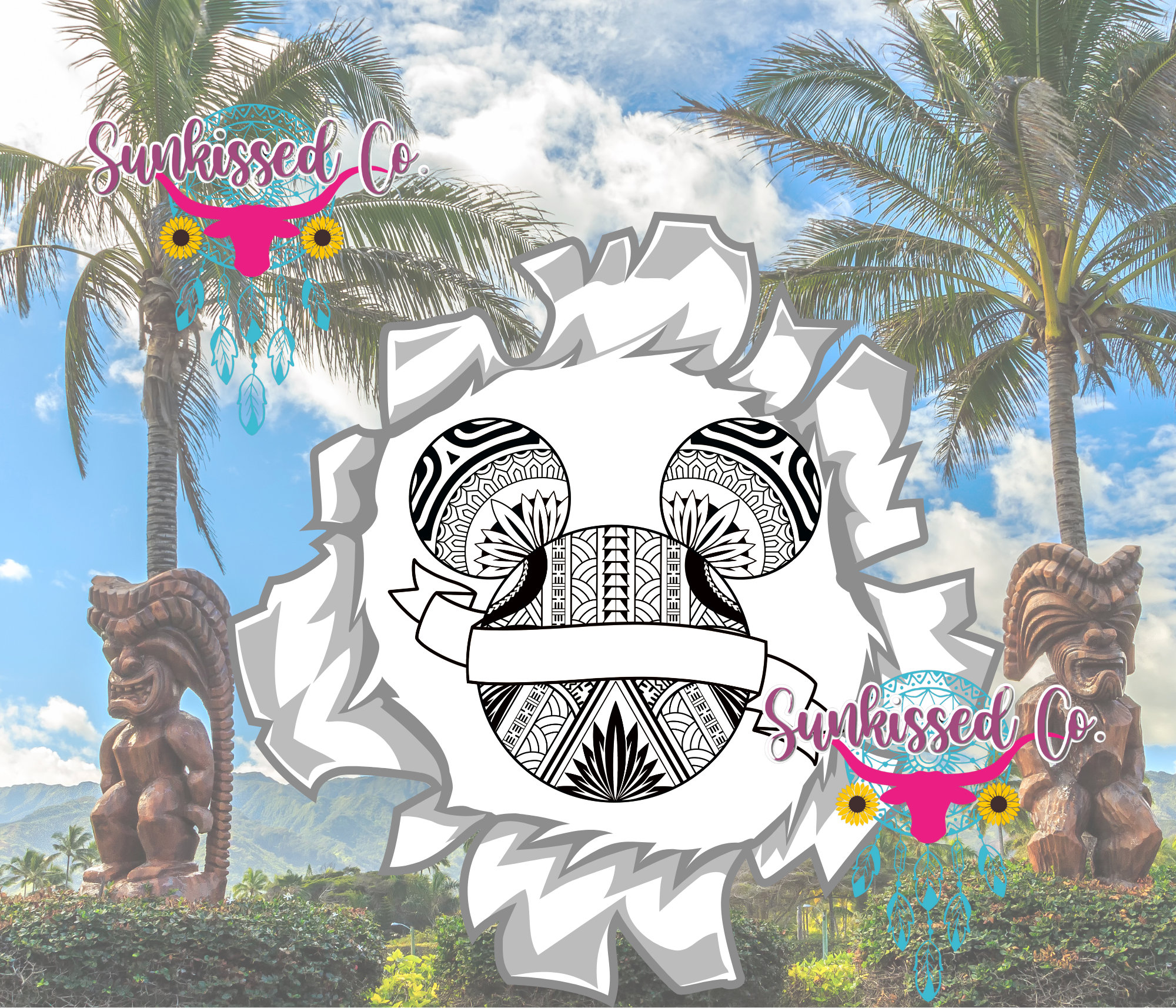 Tribal Mickey Tiki PNG File - Etsy