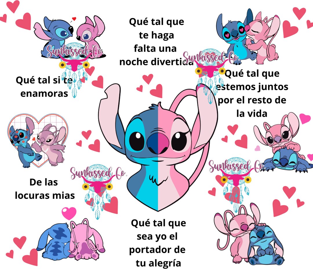 Stitch & Angel Spanish Song Love PNG File - Etsy