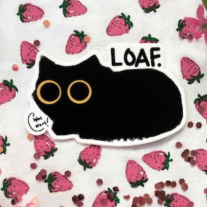 Matte Black Cat Loaf Sticker | Cute Black Cats | Cute Stickers | Laptop ...