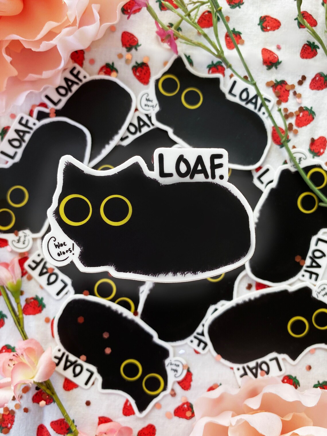 Matte Black Cat Loaf Sticker Cute Black Cats Cute Stickers Laptop ...