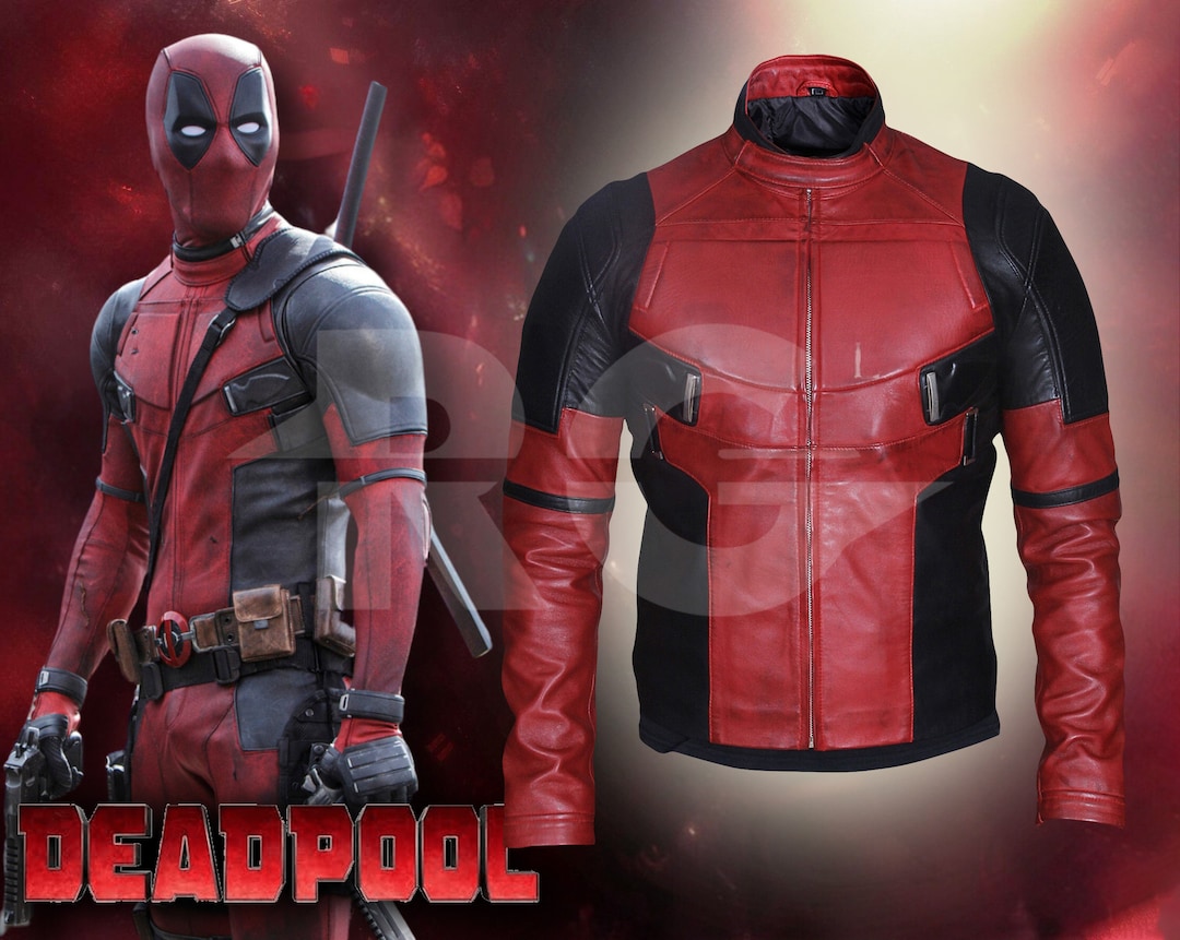 Buy Deadpool Costume Ryan Reynolds Leather Jacket Wade Wilson Red ...