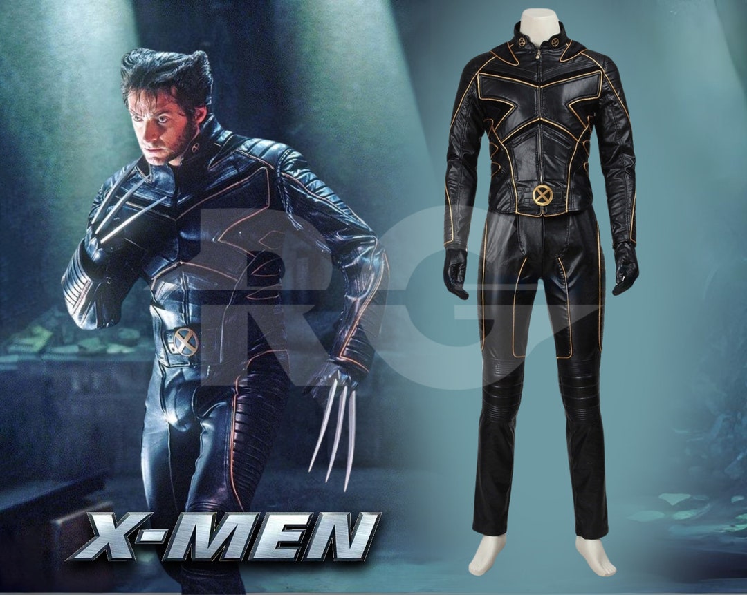 X-men 2 Costume Wolverine Cosplay Hugh Jackman Movie X2 Costume Leather ...