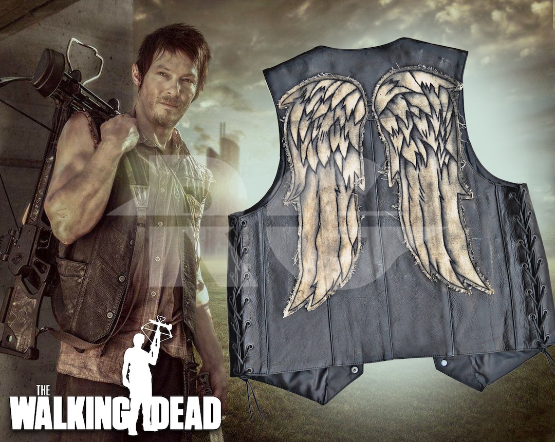 The Walking Dead Daryl Dixon Vest Handmade Acrylic Paint Wings Vest ...
