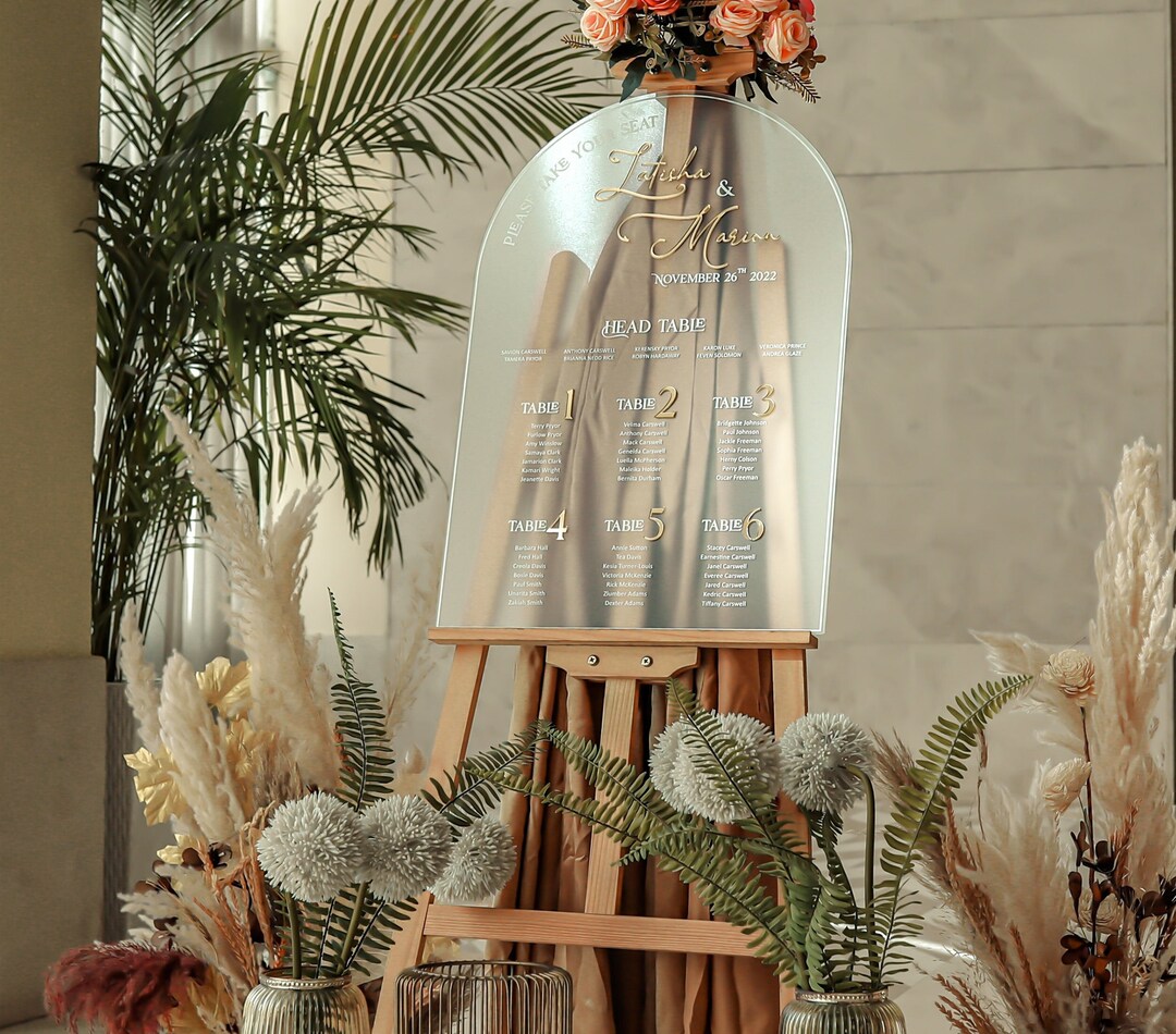 Frosted Acrylic Seating Chart Wedding Seating Chart Wedding Seating ...