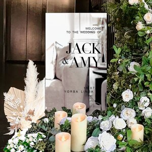 Elegant Silver Mirror Welcome Sign Perfect for Weddings - Etsy