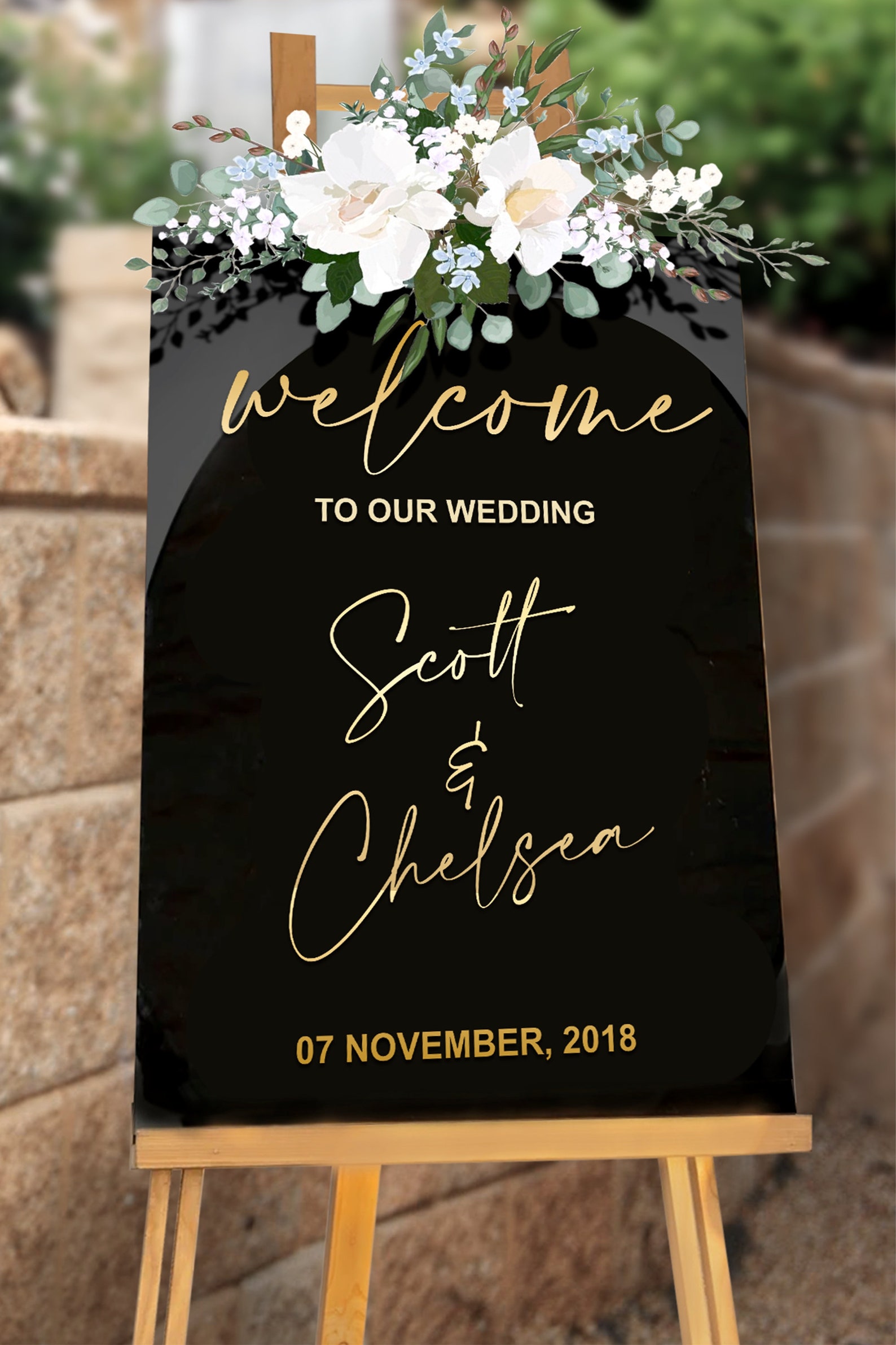 Black Welcome Sign Acrylic Wedding Sign Wedding Signage - Etsy