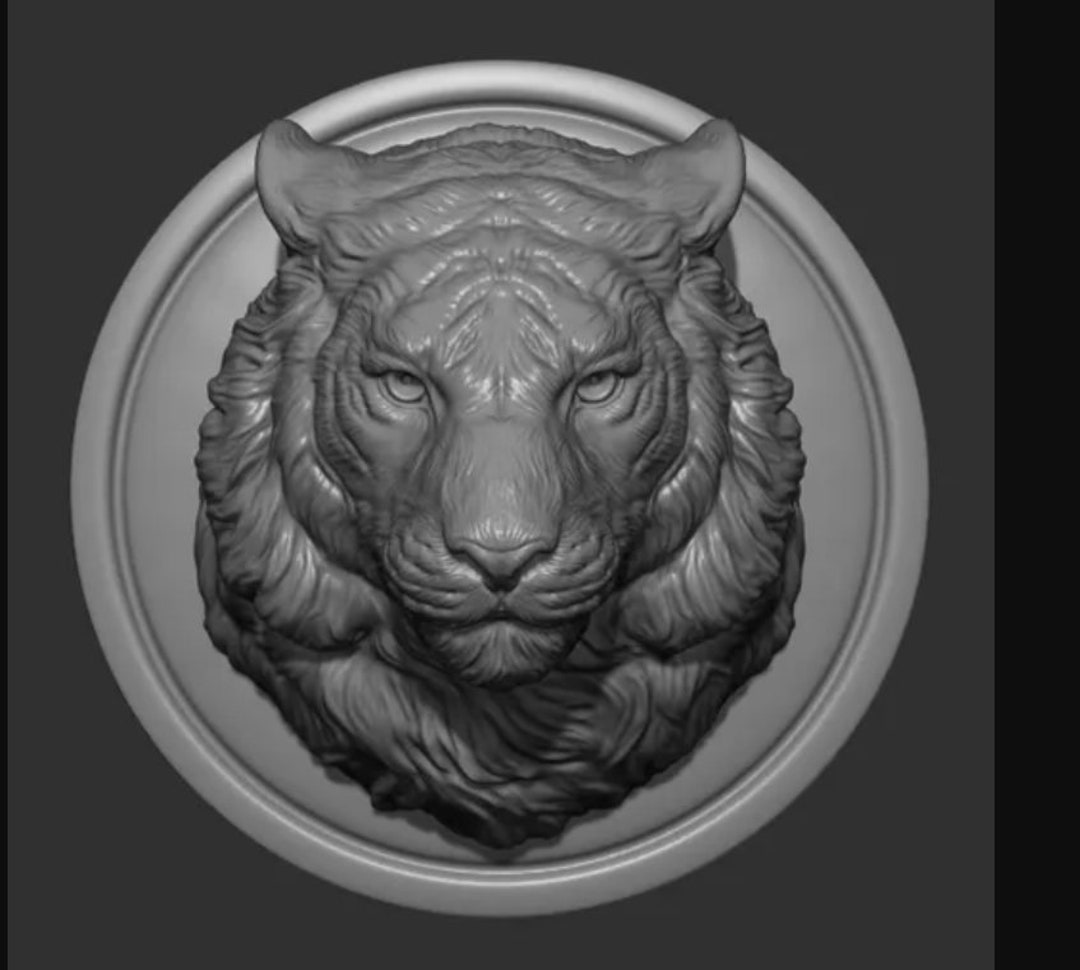 Tiger With Base 3D Printed Model - Etsy