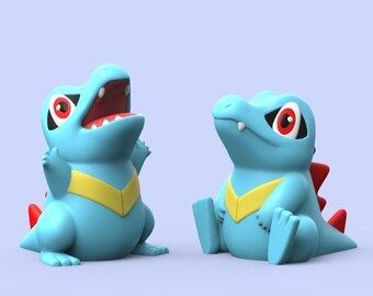 Poke-mini Totodile Resin Figurine - Etsy