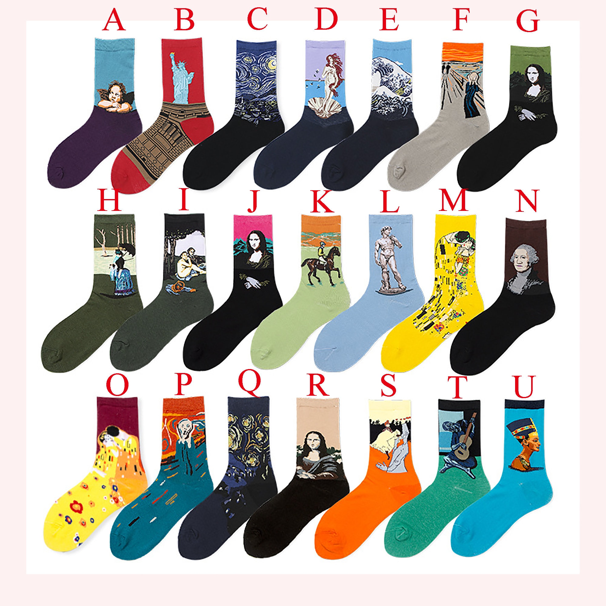 Original Museum Art Socksart Designs Socksvan Gogh Art - Etsy