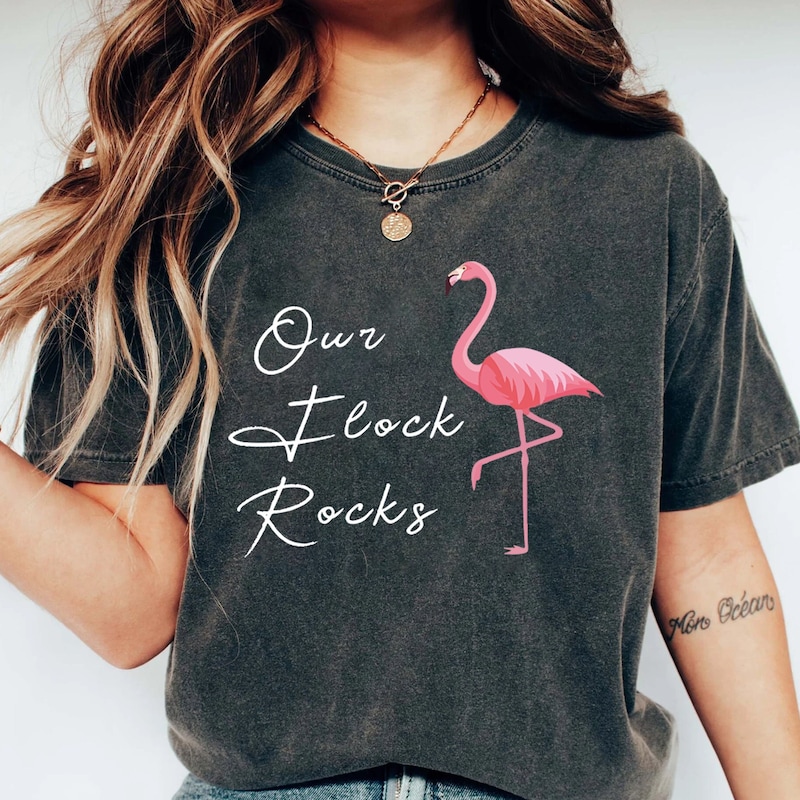 Flamingo V Neck Tops - Etsy