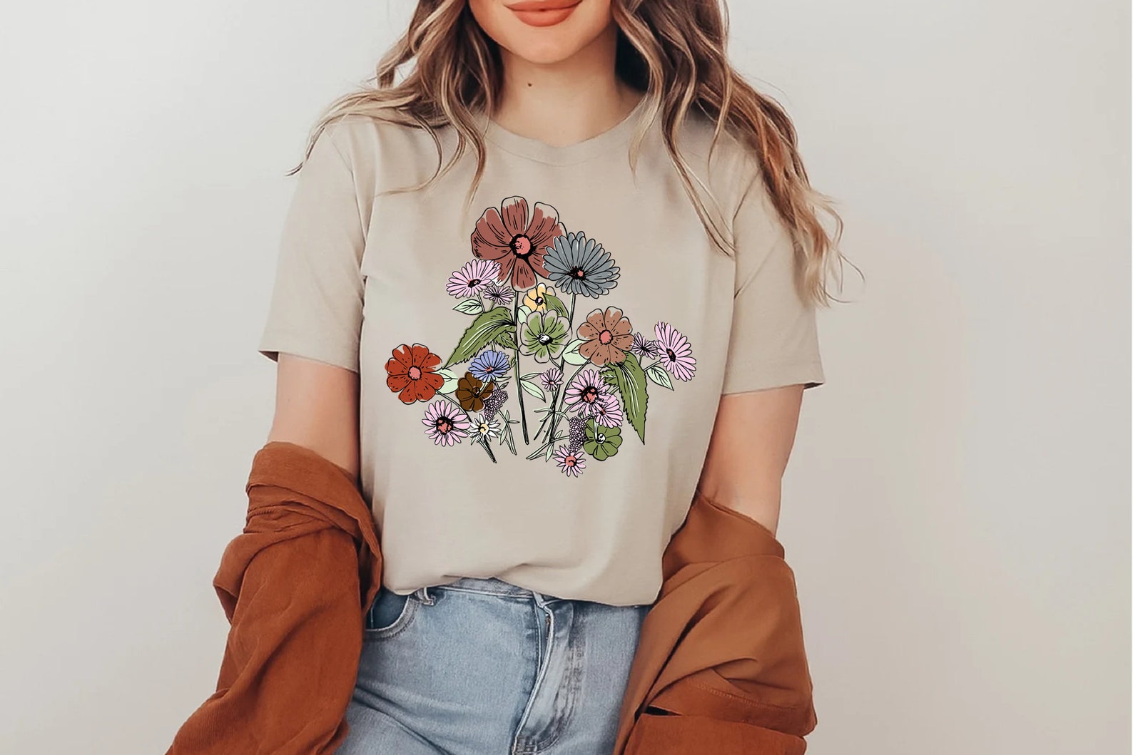 Women's Graphic Tees, Wildflower Shirt, Boho Floral Shirt ...