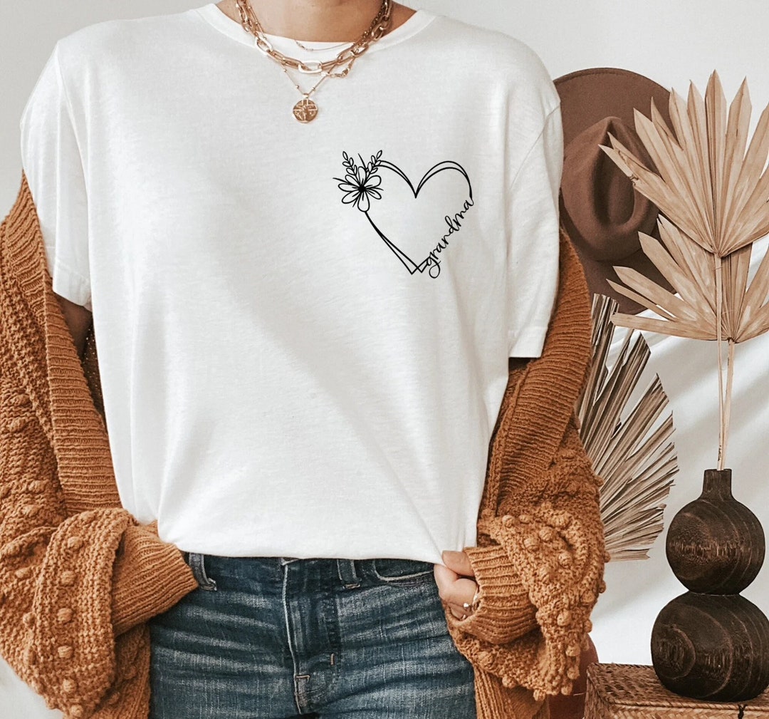 Custom Heart Shirt, Your Name Heart Line Shirt, Cute Heart Shirt ...