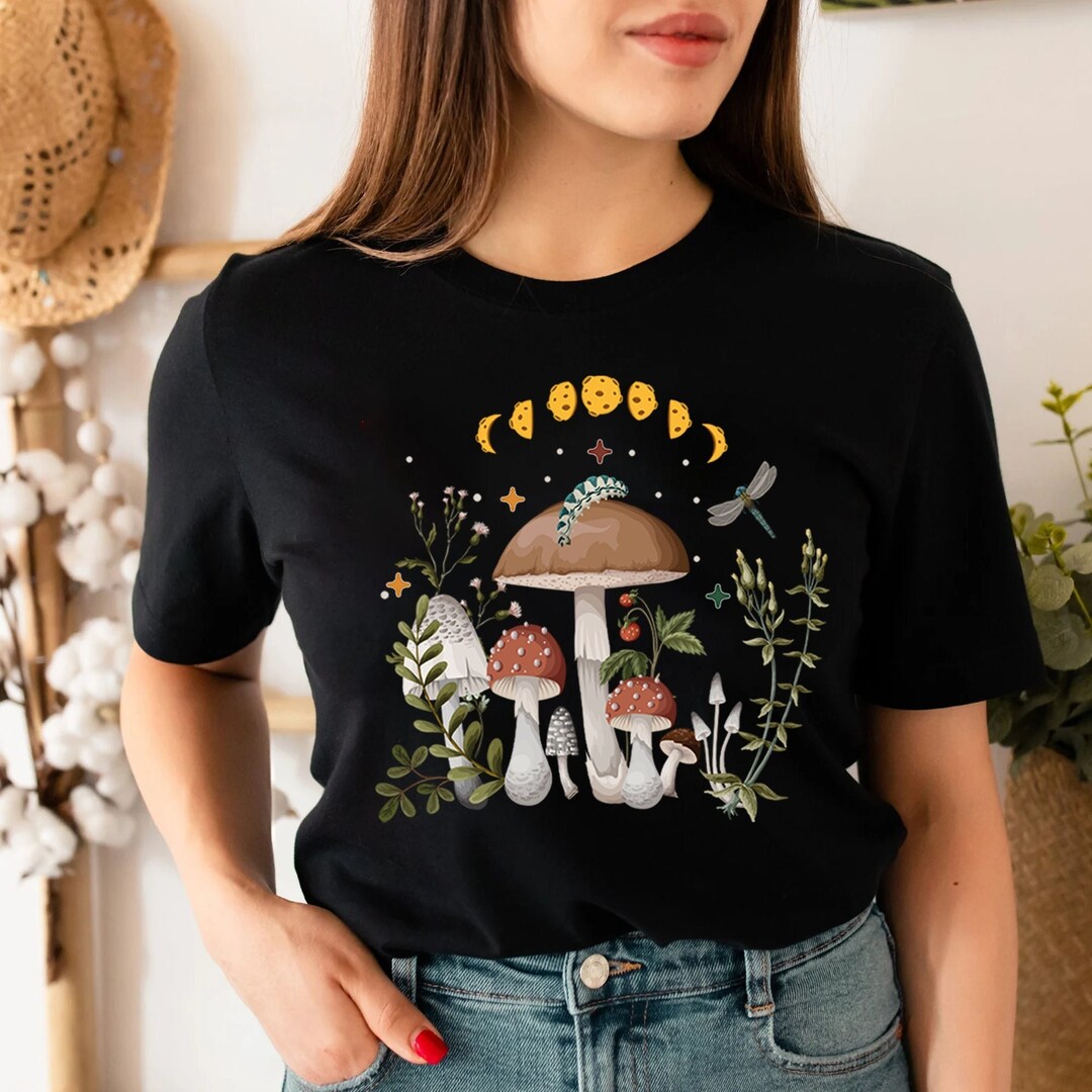 Mushroom Shirt,cottagecore Shirt,light Academia Fairy Core Mushroom ...