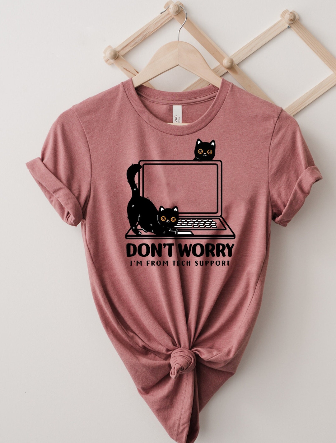 Don't Worry I'm From Tech Support Cat Shirt, Funny Cat Shirt, Cat Lover ...