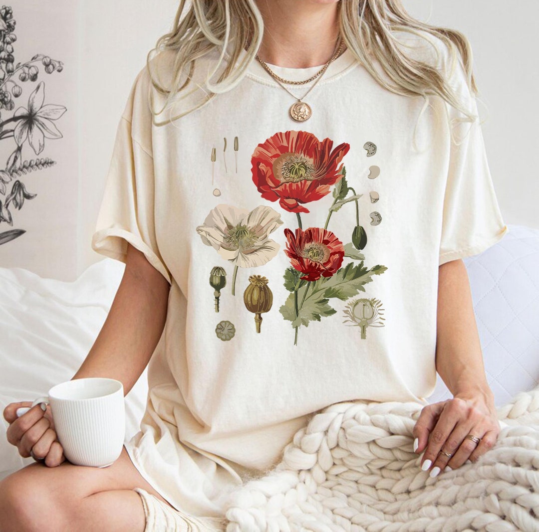 Botanical Shirt,botanica Tee, Wildflower Shirt, Garden Shirt, Plant ...