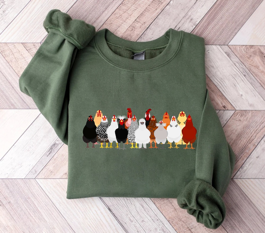 Chicken Sweatshirt, Mothers Day Chicken Sweatshirt, Women Chicken ...
