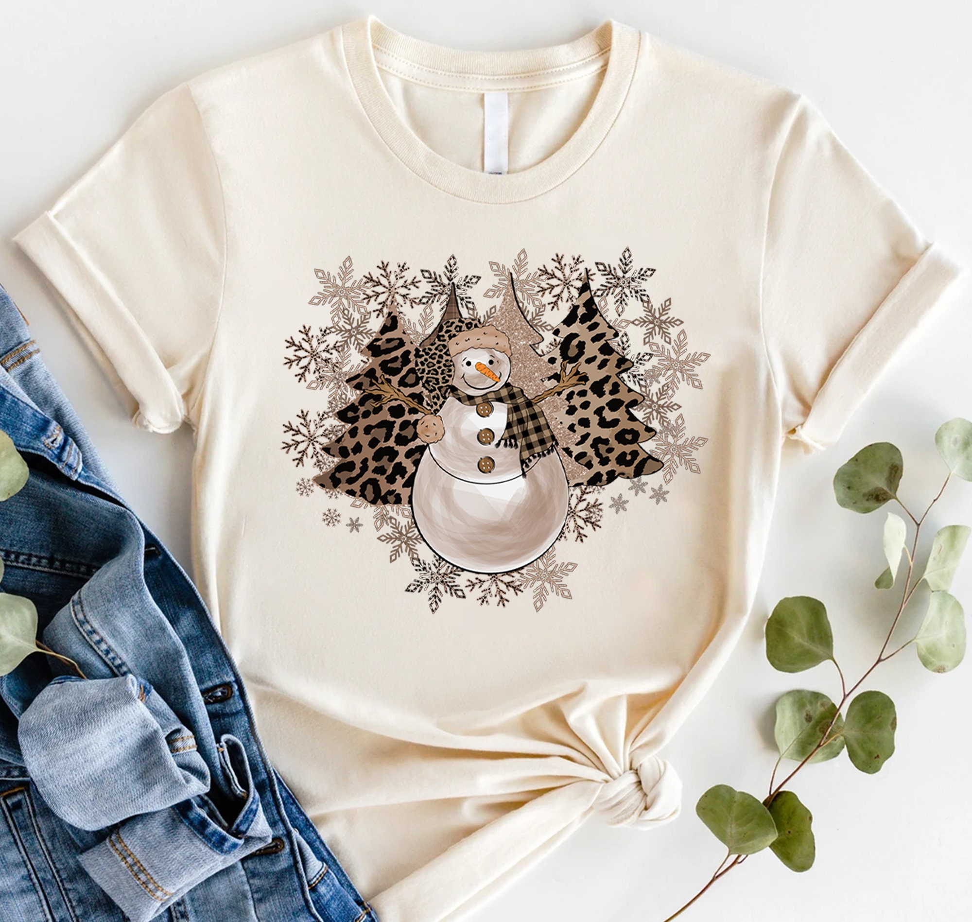 Leopard Snowflake Shirt, Leopard Christmas Tree, Christmas T-shirt ...
