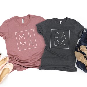 Mama and Dada Shirts, Mom and Dad Tees, Cute Mom Dad Shirts, Pregnancy ...