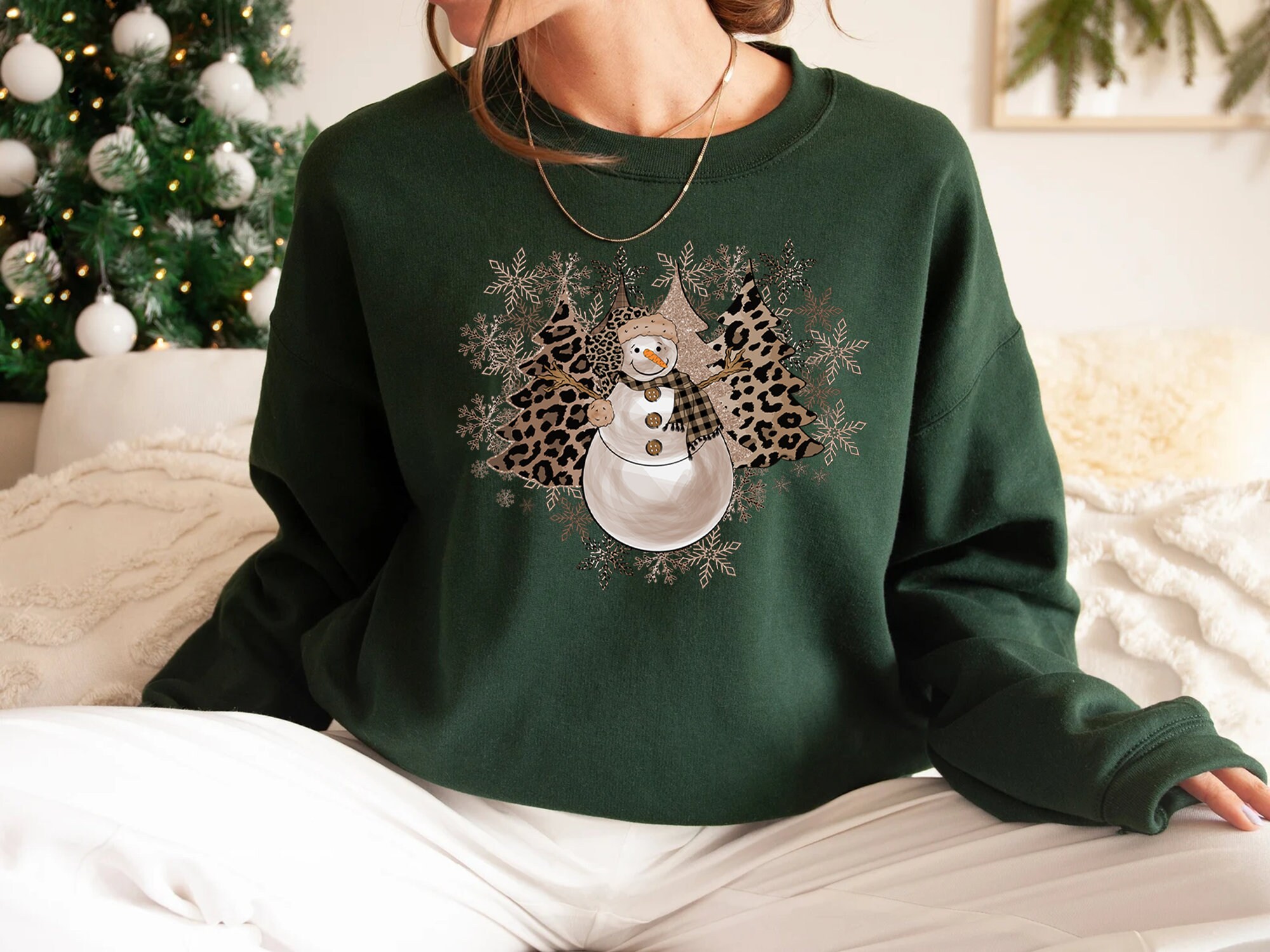 Leopard Snowflake Shirt, Leopard Christmas Tree, Christmas T-shirt ...