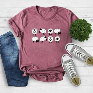 Sheep T-shirt, Cute Sheeps Shirt, Funny Sheep Kid Shirt, Farm Animal ...