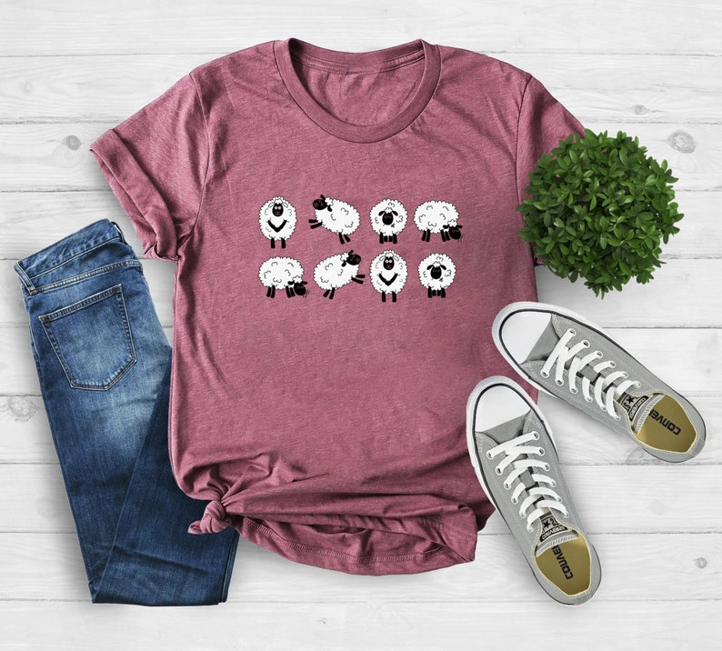 Sheep T-shirt, Cute Sheeps Shirt, Funny Sheep Kid Shirt, Farm Animal ...