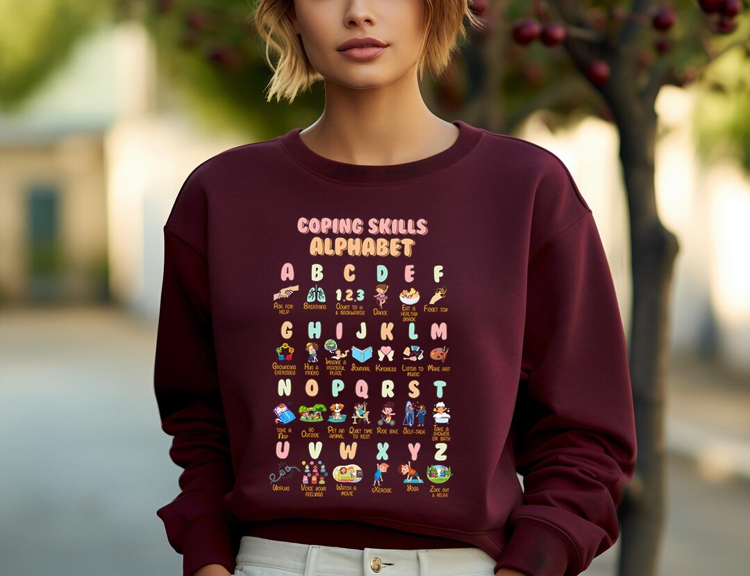 Coping Skills Alphabet Shirt, ABC Coping Skills Shirt, Mental Health ...