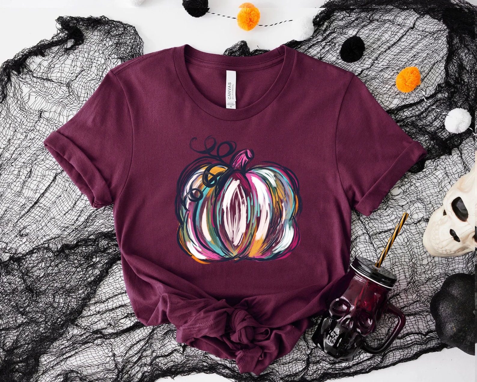 Watercolor Pumpkin T-shirt Colorful Pumpkin Shirt Watercolor - Etsy