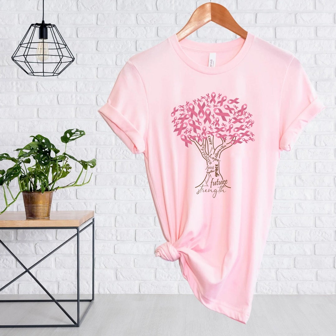 Pink Ribbon Tree Shirt, Cancer Tree Shirt, Breast Cancer Fighter Shirt ...
