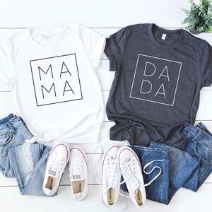 Mama and Dada Shirts, Mom and Dad Tees, Cute Mom Dad Shirts, Pregnancy ...