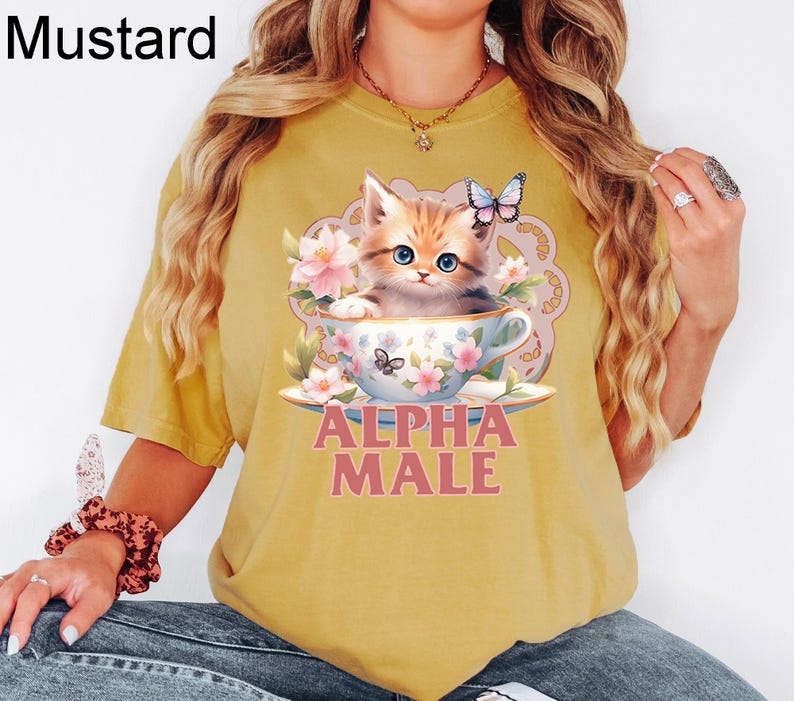 Comfort Colors® Alpha Male Funny Kitten Shirt,funny Cat Meme Shirt ...