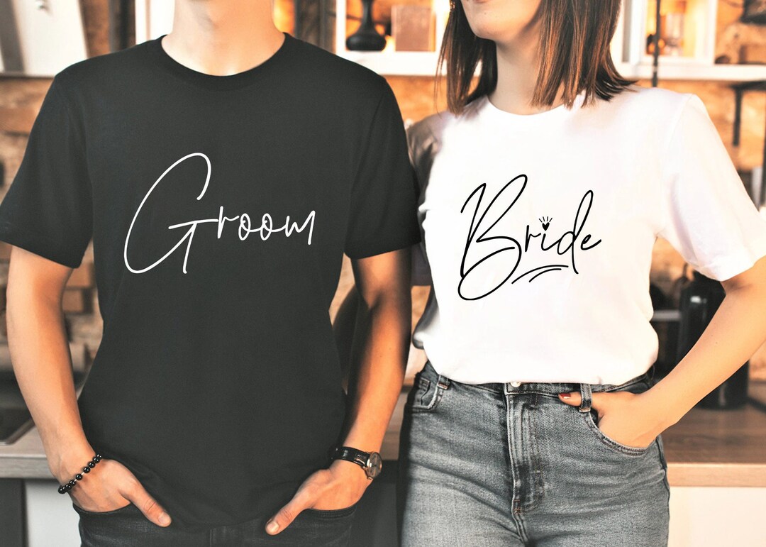 Bride and Groom Shirts, Bride and Groom Tees, Bride Groom Set, Cute Set ...