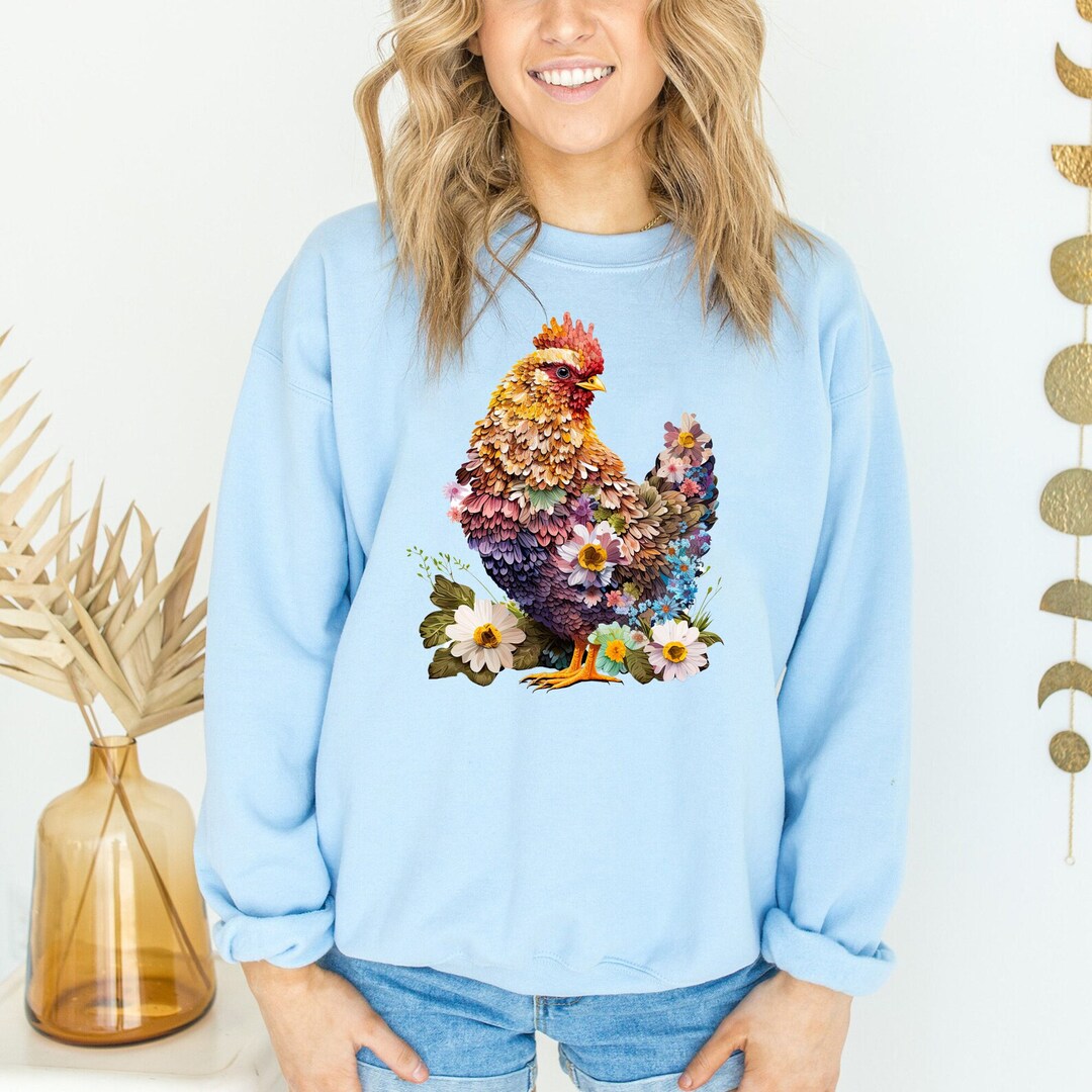 Chicken Sweatshirt, Mothers Day Chicken Sweatshirt, Women Chicken ...
