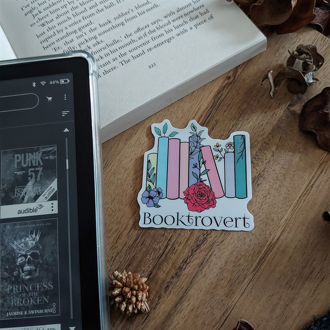 Booktrovert Transparent Reader Inspired Sticker - Etsy