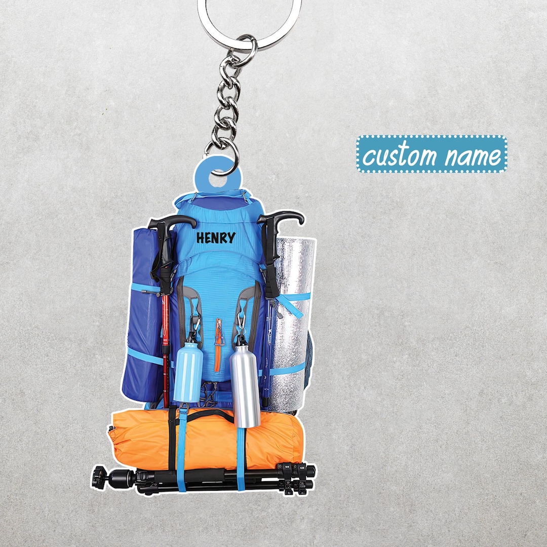 Hiking Backpack Keychain Hiking Lover Gift Hiking Flat - Etsy