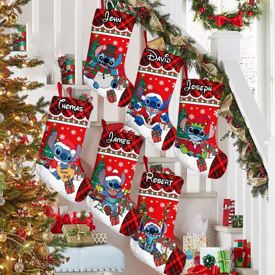 Personalized Stitch Christmas Stocking, Disney Christmas Stocking sold ...
