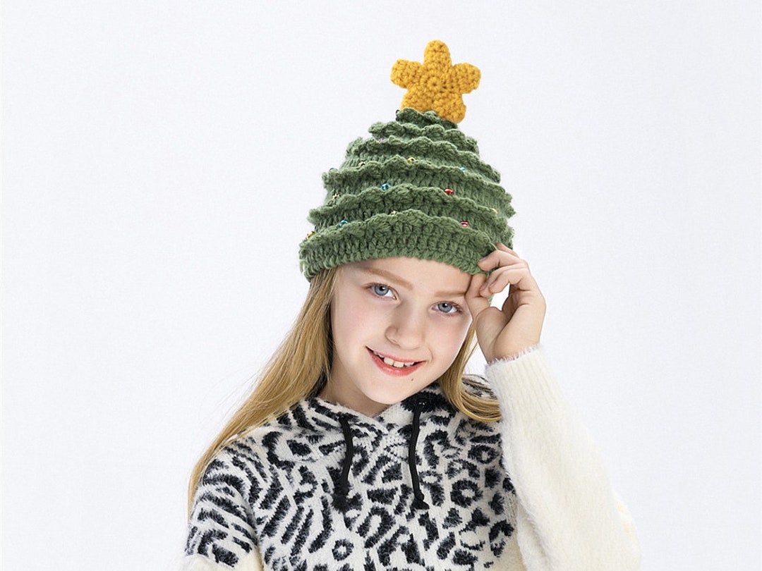 Cute, Warm and Soft Christmas Tree Hat, Xmas Party Headwear, Green ...