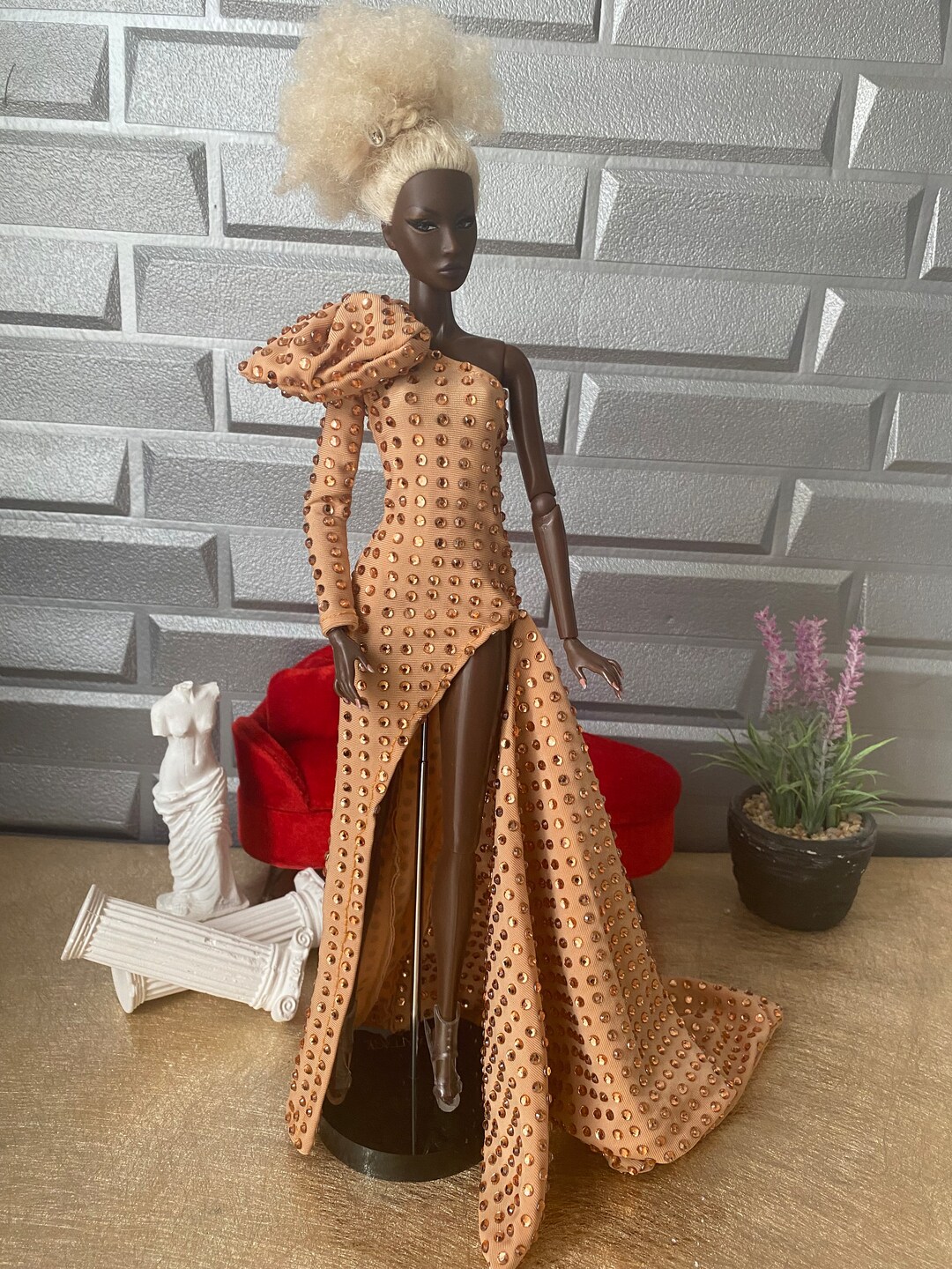 Stone Detailed Dress for Fashion Royalty/nuface Dolls-integrity Doll ...