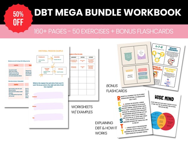 DBT Printable Cheat Sheet Blue / Purple Dialectical Behavior Therapy ...