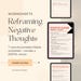 Reframing Negative Thoughts Worksheet Pdf Positive Self-talk Worksheet ...